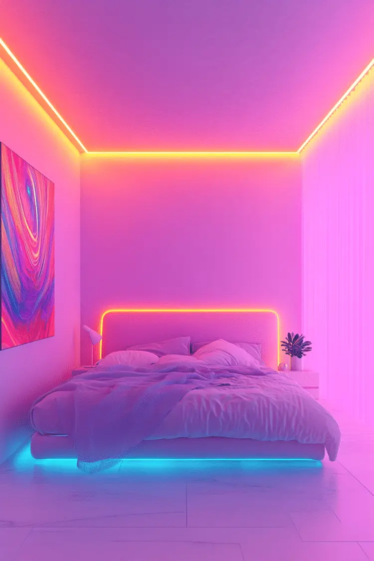 27 Neon Bedroom Ideas for a Cool and Luminous Design - My Home And Kitchen