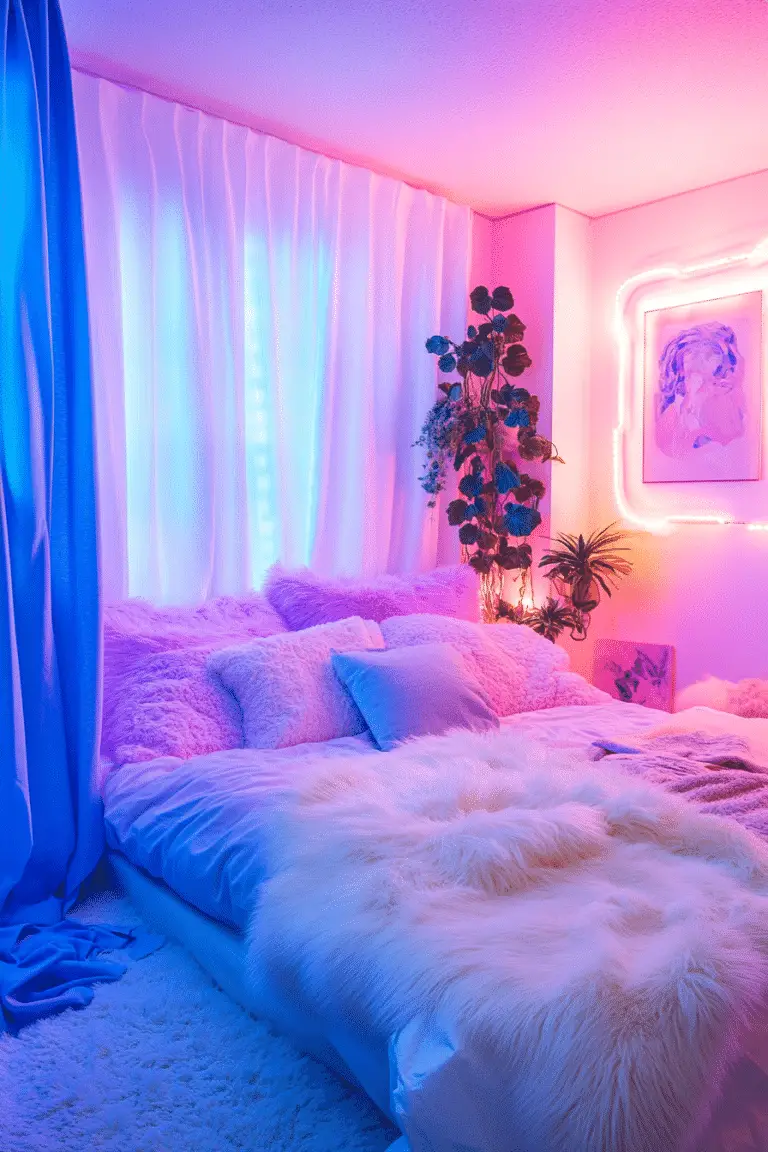 27 Neon Bedroom Ideas for a Cool and Luminous Design - My Home And Kitchen