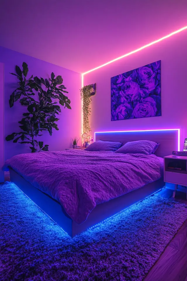 27 Neon Bedroom Ideas for a Cool and Luminous Design - My Home And Kitchen