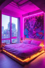 27 Neon Bedroom Ideas for a Cool and Luminous Design - My Home And Kitchen