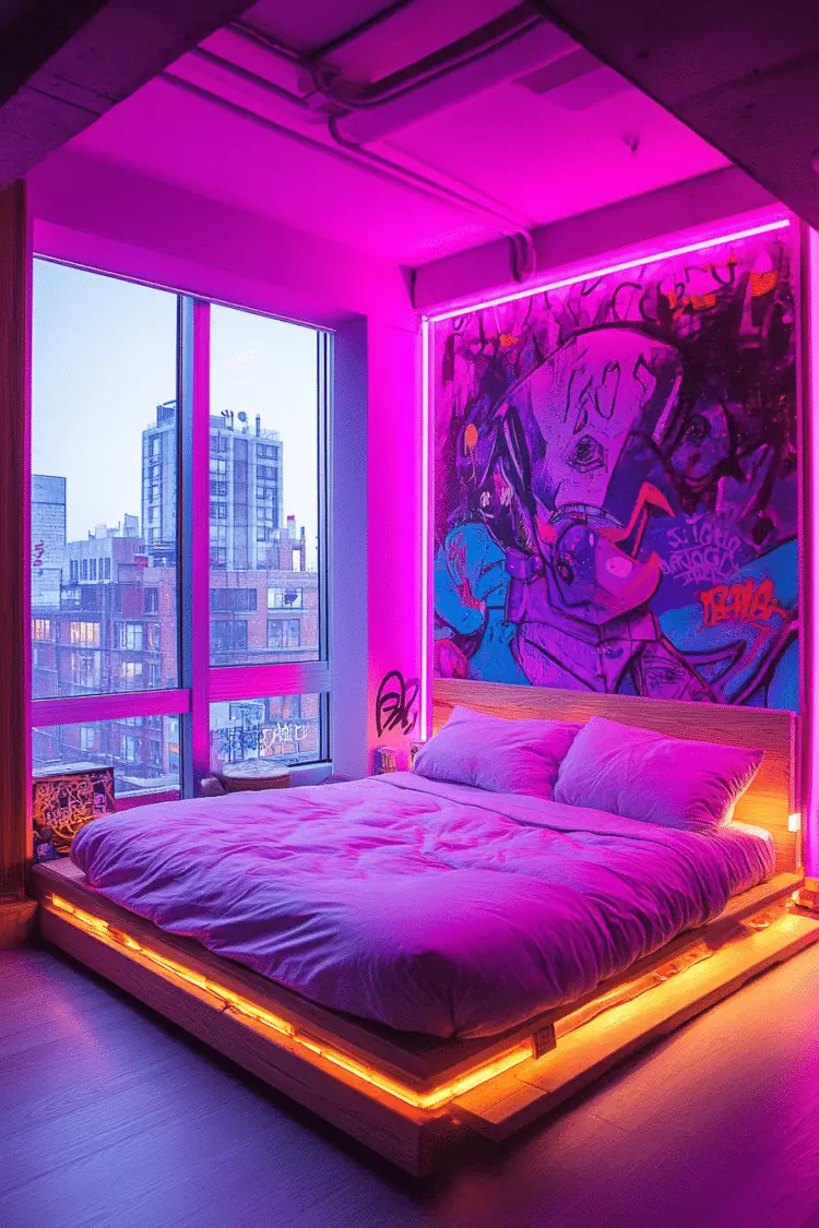 27 Neon Bedroom Ideas for a Cool and Luminous Design - My Home And Kitchen