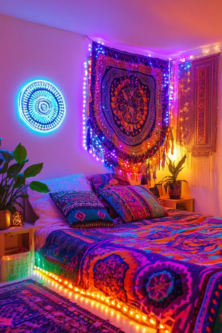 27 Neon Bedroom Ideas for a Cool and Luminous Design - My Home And Kitchen