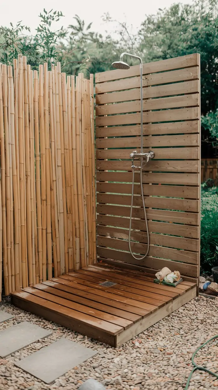 12 Easy DIY Outdoor Shower Ideas - My Home And Kitchen