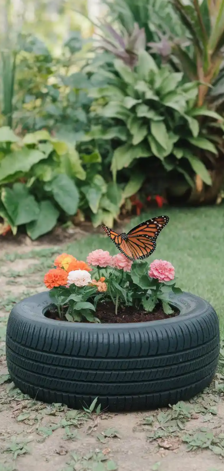 16 Stunning DIY Tire Planter Ideas - My Home And Kitchen