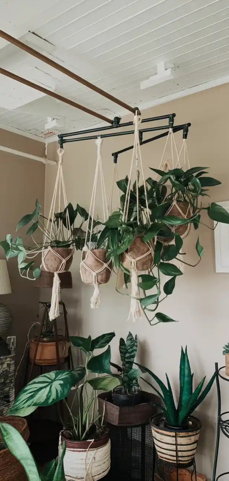 12 Smart Ways to Hanging Plants from Your Ceiling - My Home And Kitchen