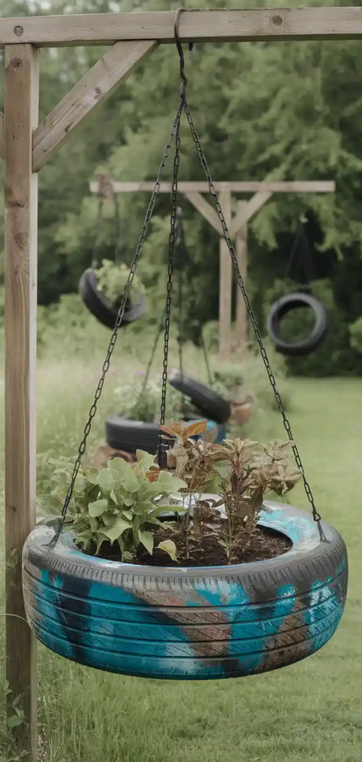 16 Stunning DIY Tire Planter Ideas - My Home And Kitchen