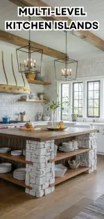 16 Stunning Multi-Level Kitchen Islands Designs - My Home And Kitchen