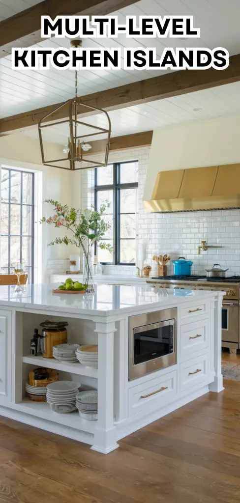 16 Stunning Multi-Level Kitchen Islands Designs - My Home And Kitchen