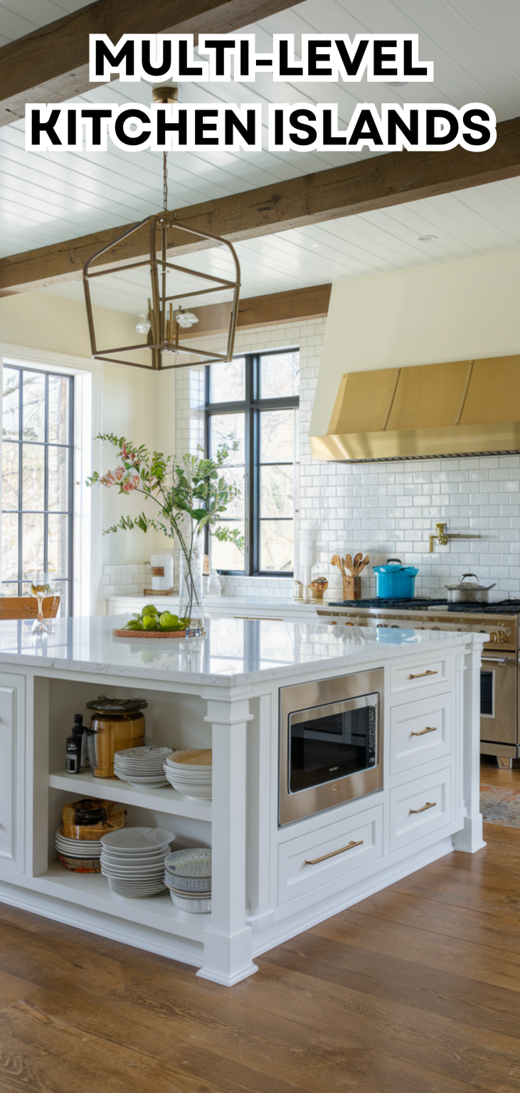 16 Stunning Multi-Level Kitchen Islands Designs - My Home And Kitchen