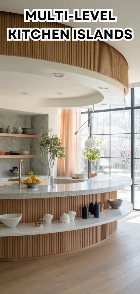 16 Stunning Multi-Level Kitchen Islands Designs - My Home And Kitchen
