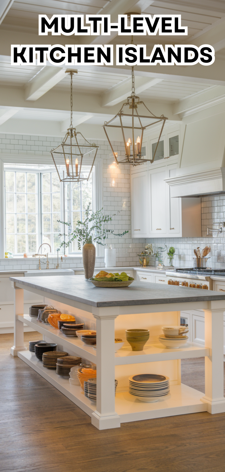 16 Stunning Multi-Level Kitchen Islands Designs - My Home And Kitchen