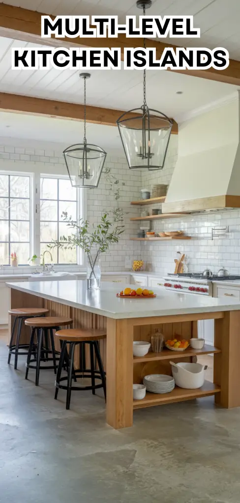16 Stunning Multi-Level Kitchen Islands Designs - My Home And Kitchen