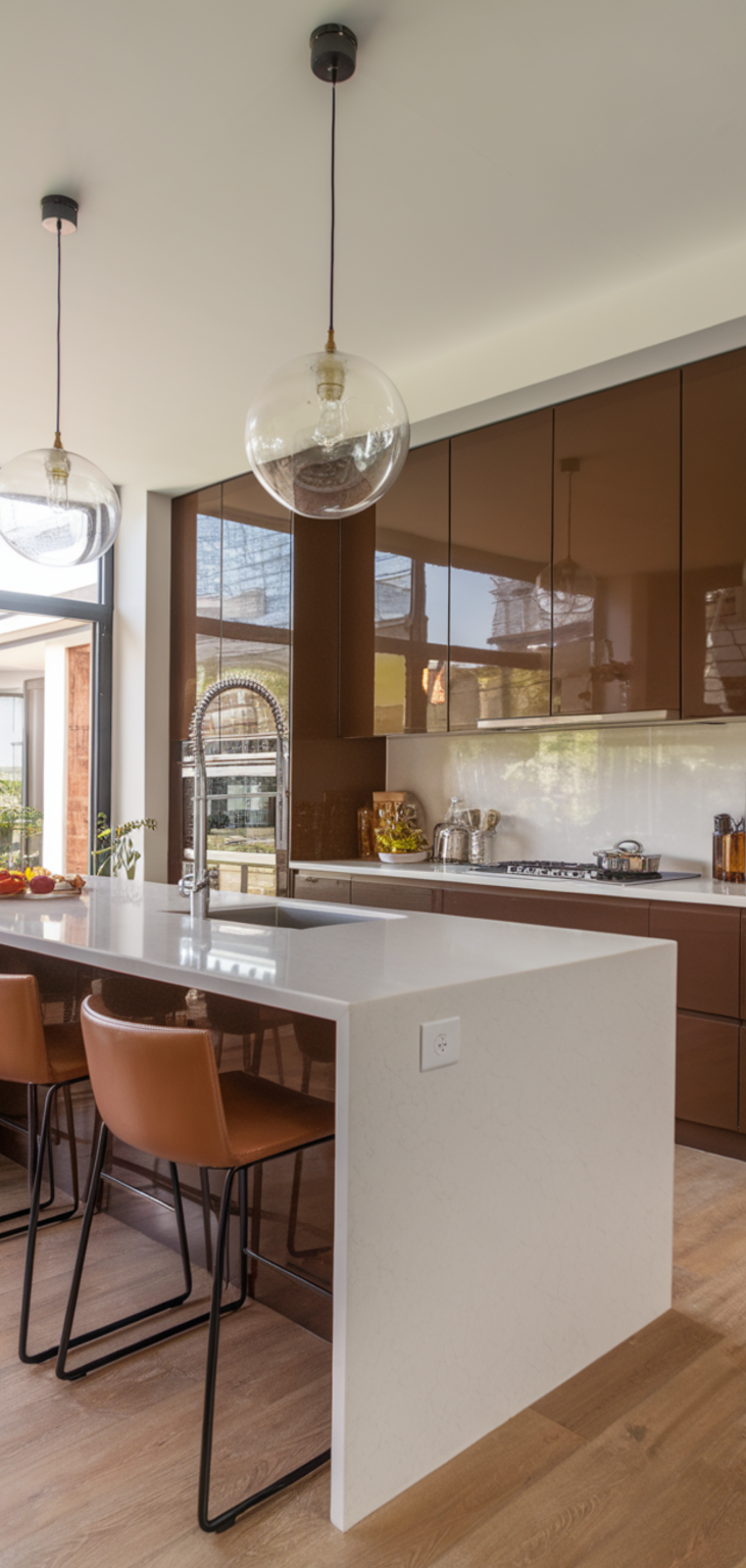 16 Amazing Trendy Brown Kitchen Cabinet Ideas - My Home And Kitchen