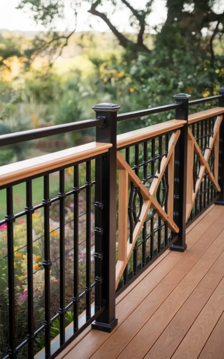 17 Creative Wood Deck Railing Ideas - My Home And Kitchen